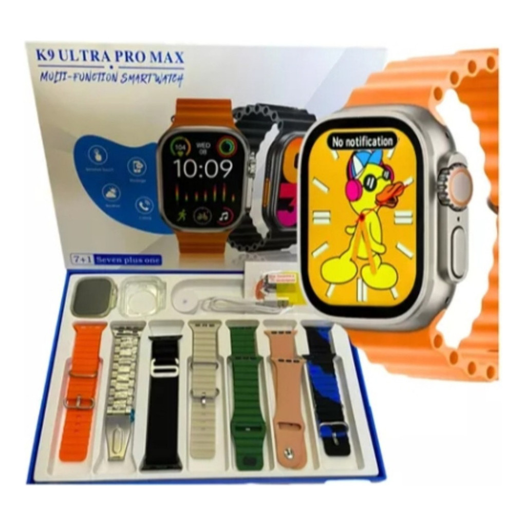 Smartwatch K9 Ultra Pro Max, 7 Pulseiras Relógio Inteligente | Shopee ...