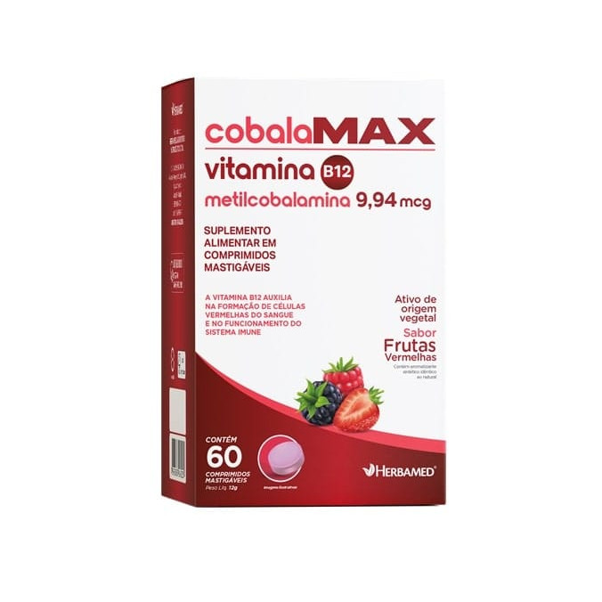 Cobala Max Vitamina B12 - 60 Comprimidos Mastigáveis | Shopee Brasil