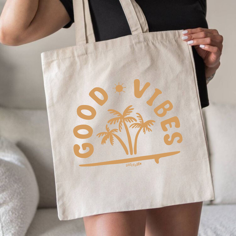 Bolsa Ecológica Ecobag "GOOD VIBES" 100% algodãO | Shopee Brasil