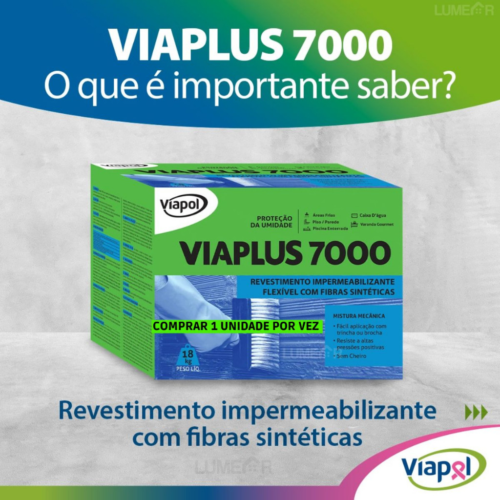 Revestimento Impermeabilizante Flexível Viaplus 7000 (Caixa 18 Kg ...