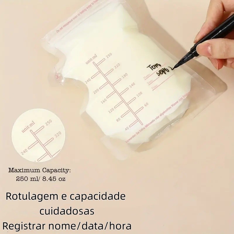 Conjunto de 30 bolsas para congelamento de leite materno | Shopee Brasil