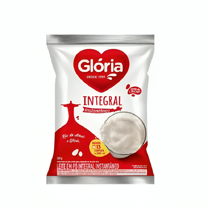Leite em Pó Instantâneo Integral Glória Pacote 360g | Shopee Brasil