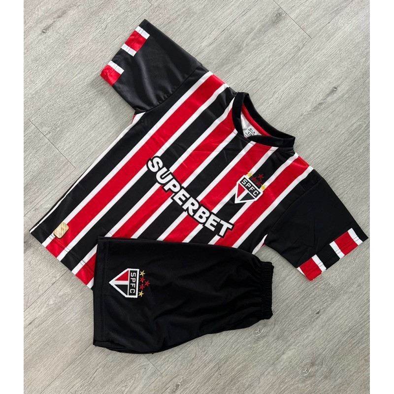 CONJUNTO DO SAO PAULO LISTRADA 2024 KIT INFANTIL DE TIME SPFC | Shopee ...