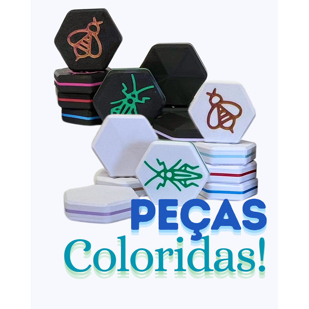 Hive Colony COLORIDO jogo de tabuleiro completo com 3 expansões | Shopee Brasil