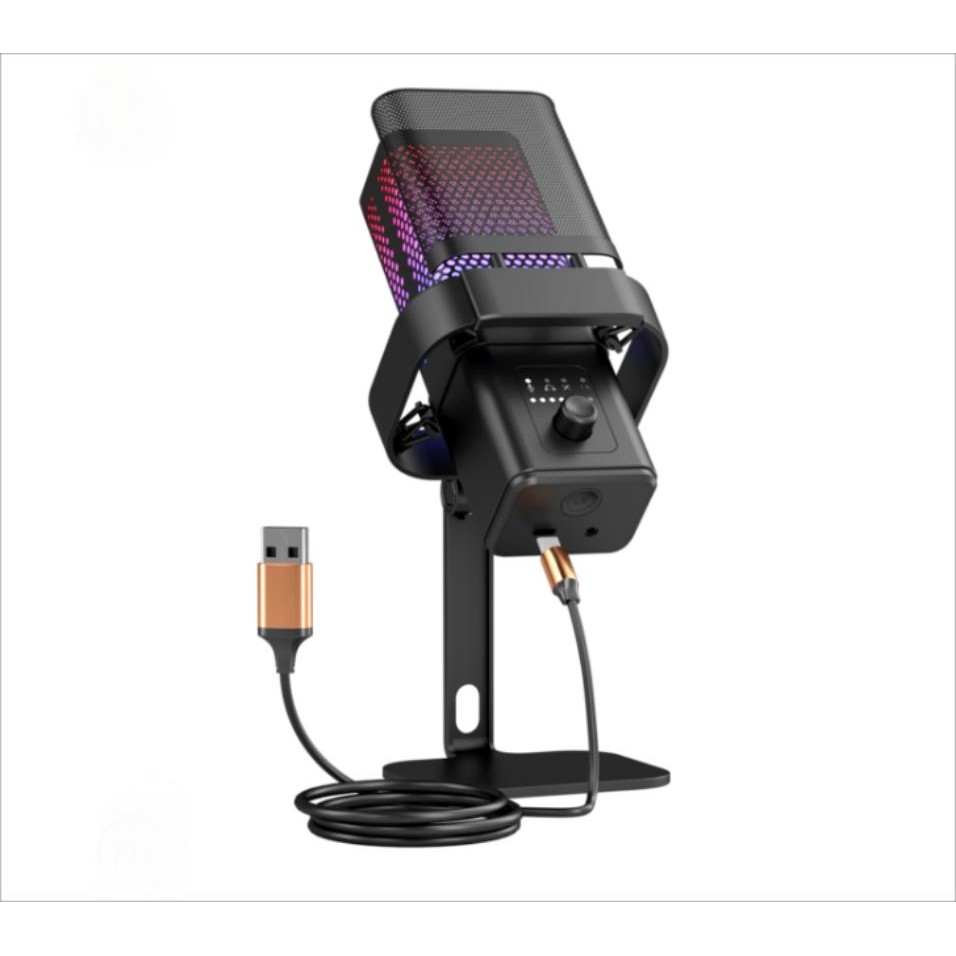 VIRWIR-USB Microfone Dinâmico para Gravação PC, Botão Mute, Gaming Mic ...