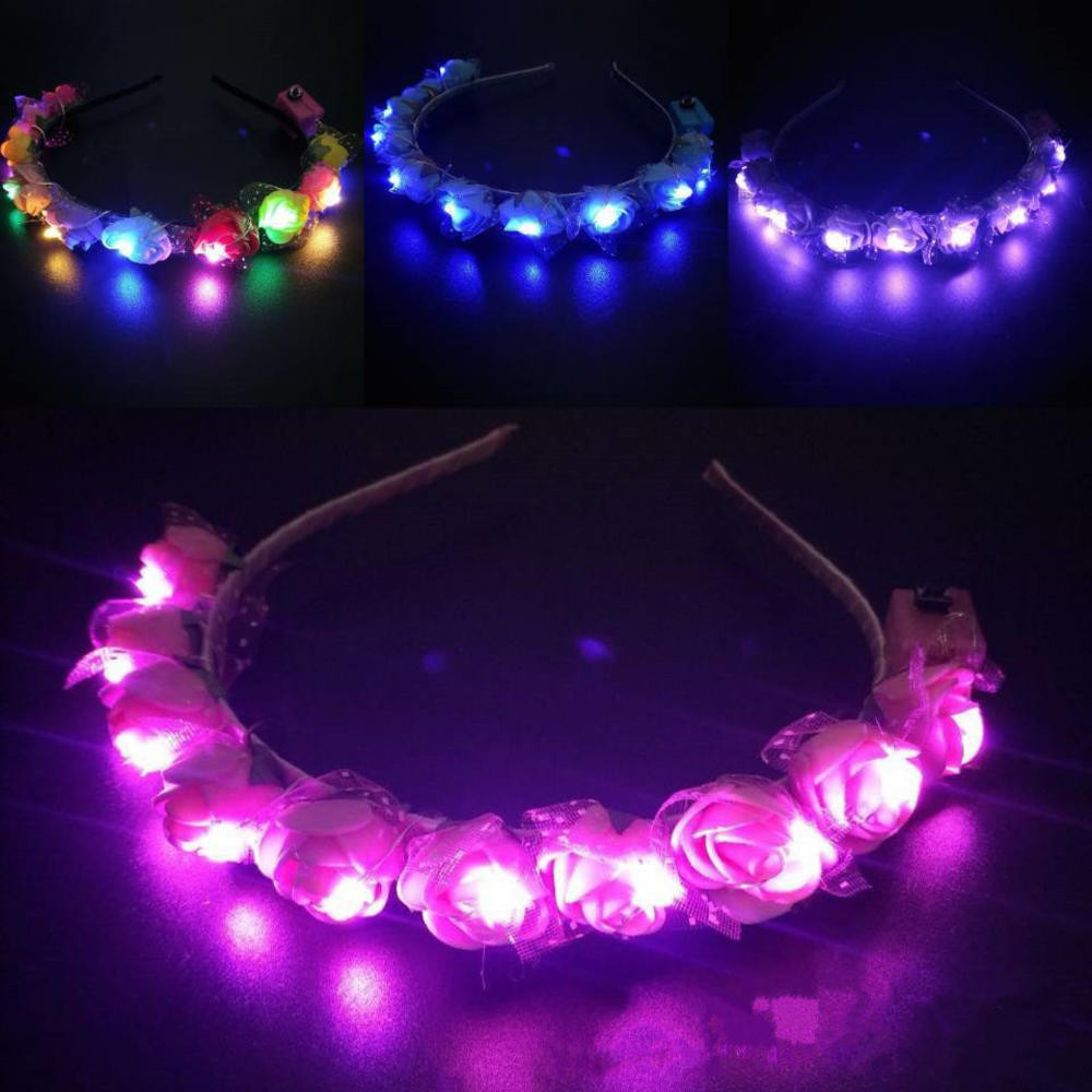 Tiara De Coroa De Flores LED , Tiaras Iluminadas Para Mulheres ...