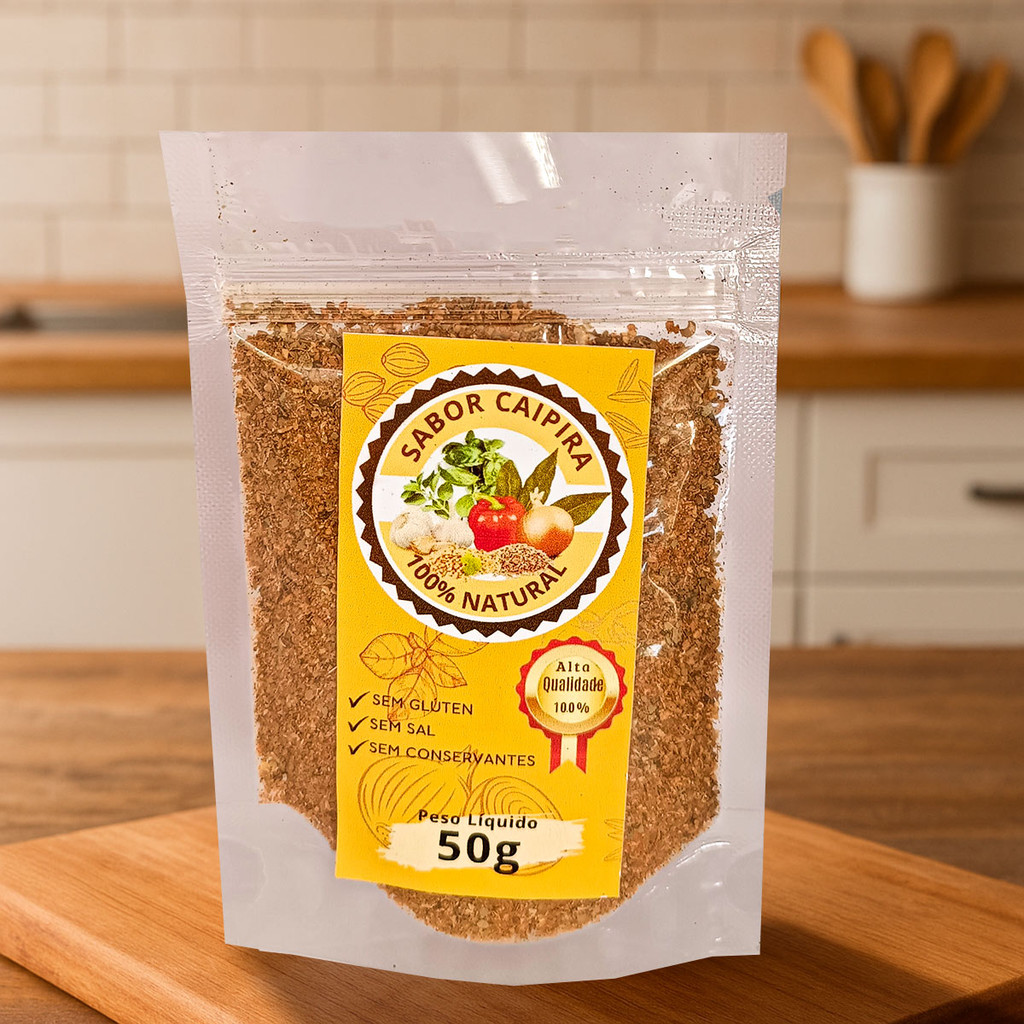 TEMPERO SABOR CAIPIRA ESPECIAL 100% NATURAL 50g | Shopee Brasil