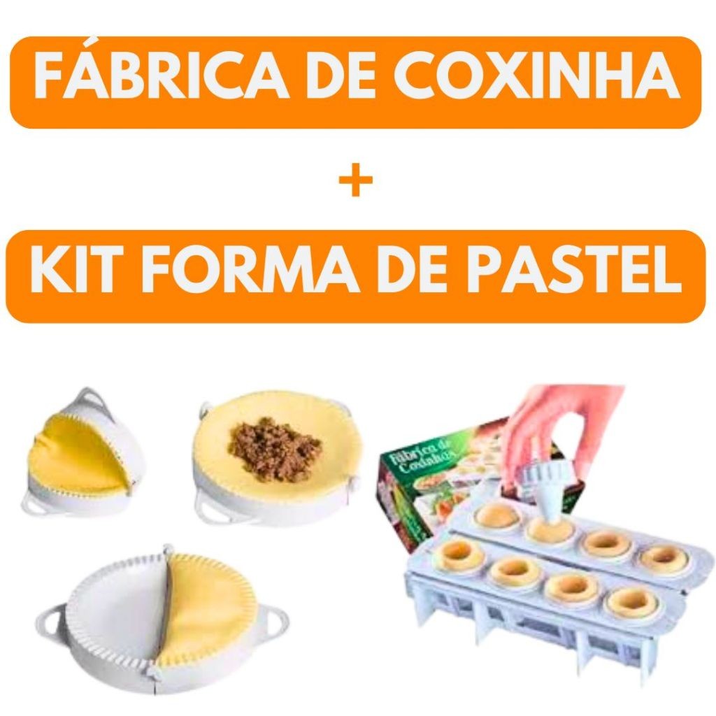 Kit Fábrica De Pastel 4 formas + Forma De Coxinha 8 Moldes Modelador De ...