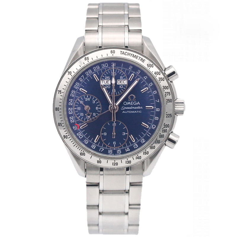 Relógio masculino Omegaa Speedmaster Series disco azul duplo poderoso relógio mecânico ...