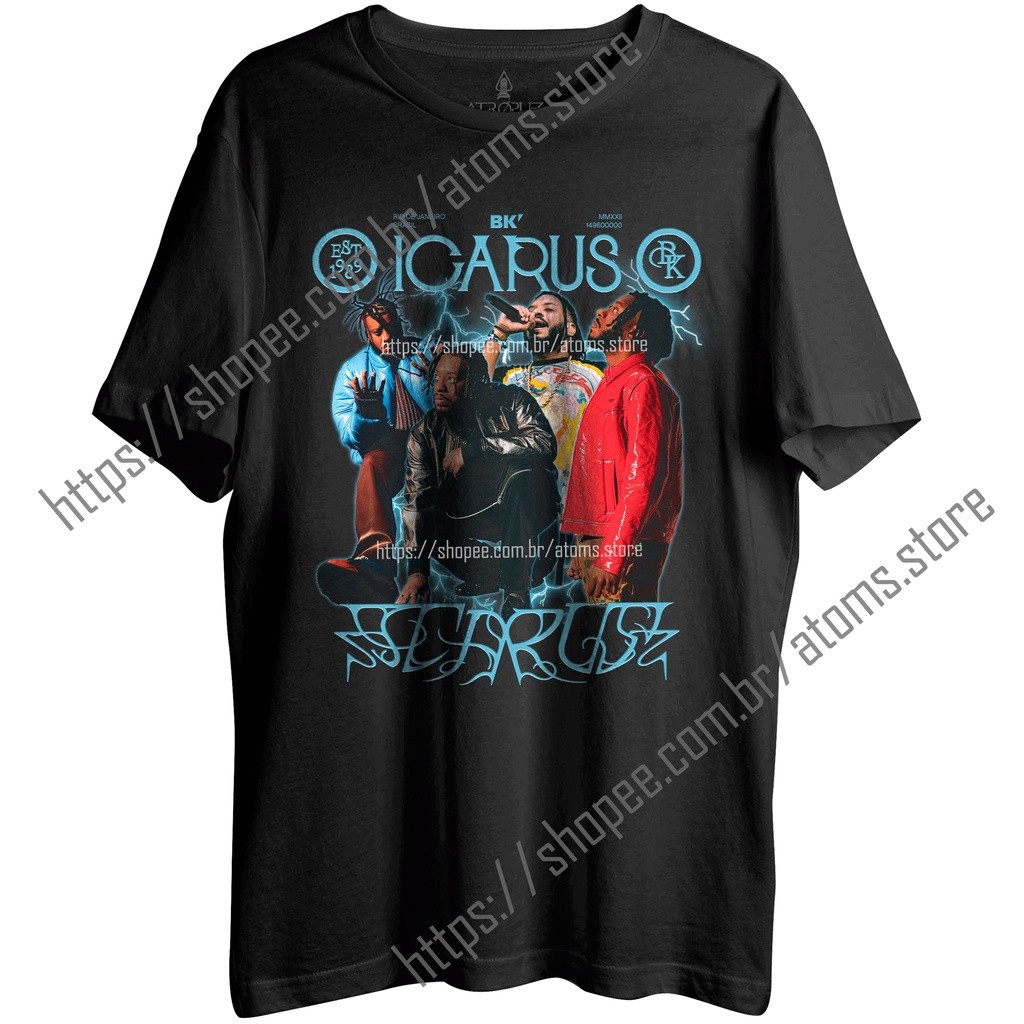 Camiseta Algodão Unissex Tshirt cantor BK Abebe Bikila ICARUS rap trap ...