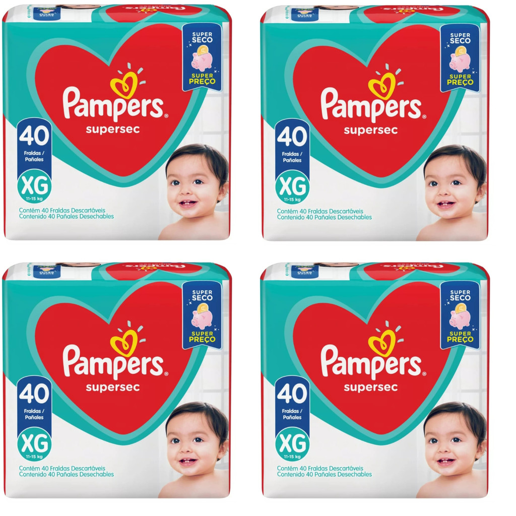 Fralda Pampers Supersec XG com 160 unidades Descartavel | Shopee Brasil