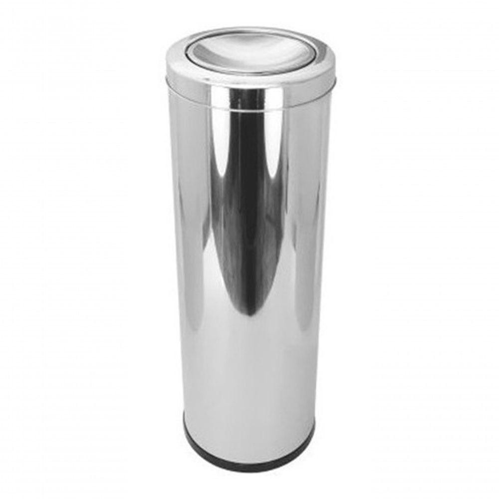 Lixeira Aço Inox Com Tampa Basculante Meia Esfera 30L | Shopee Brasil