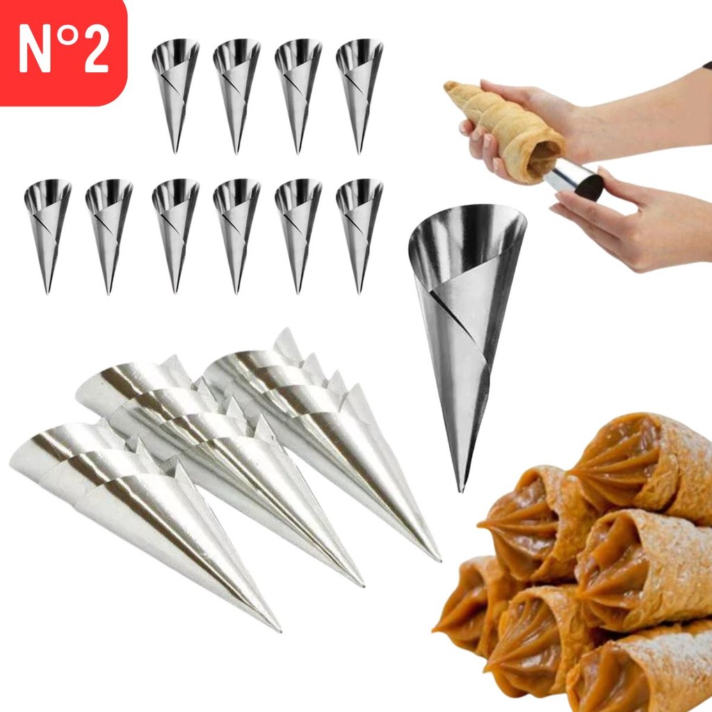 24 FORMA DE CANUDO CONE Nº 2 RECHEADO DOCE SALGADO FESTA | Shopee Brasil