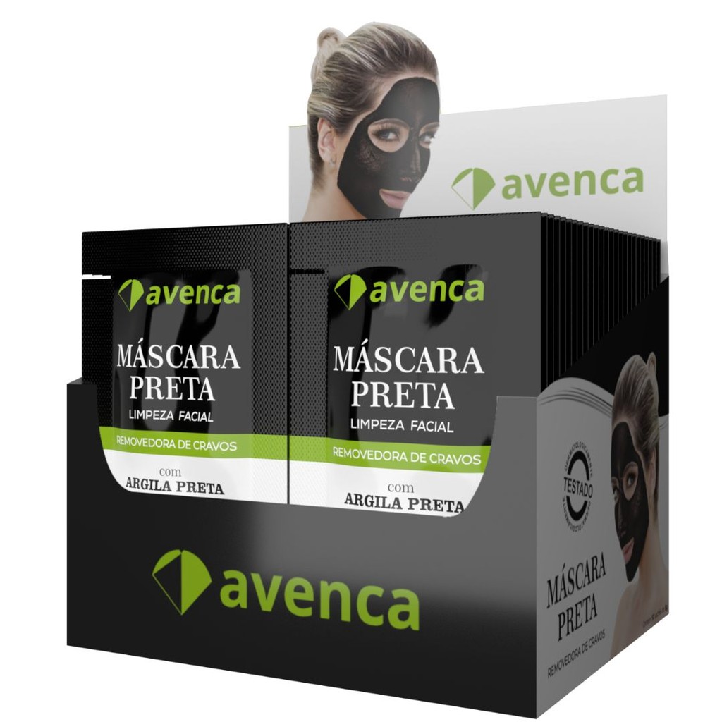 Avenca Máscara Preta Removedora De Cravos Sachê - 50 Unidades | Shopee ...