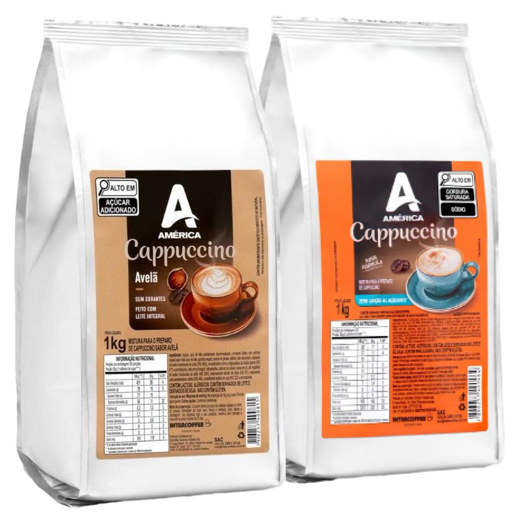 Kit Cappuccinos Café América Avelã e Tradicional | Shopee Brasil