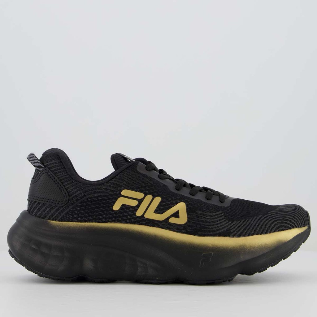Tênis Fila Maxximus Preto e Dourado | Shopee Brasil