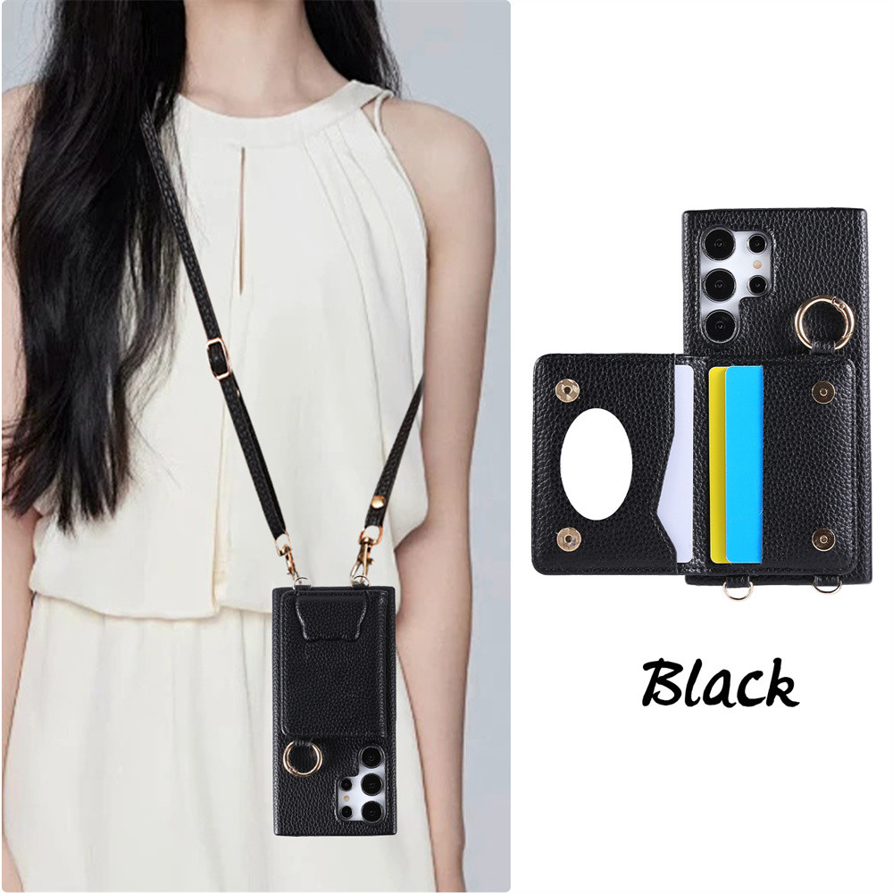 Carteira Crossbody Com Suporte Para Cartão , Capa De Couro Samsung Galaxy S24 S23 FE S25 Ultra ...