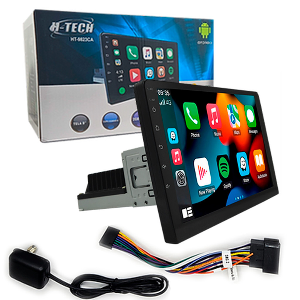 Multimidia H-tech Ht-9823ca 1 Din 9 Polegadas Android 12 Carplay Android Auto 2Gb Ram 32GB ...