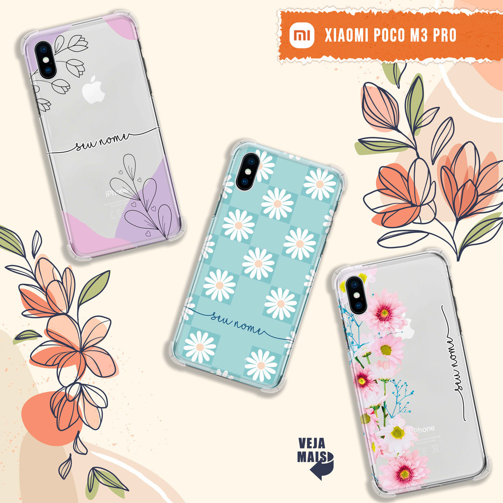 Capa Capinha - Xiaomi Poco M3 Pro - Flores e Corações Personalizada ...