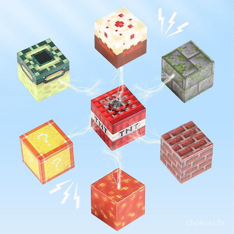 Minecraft Magnetic Cube Merchandise Ore Magnet Montagem de ímãs de ...