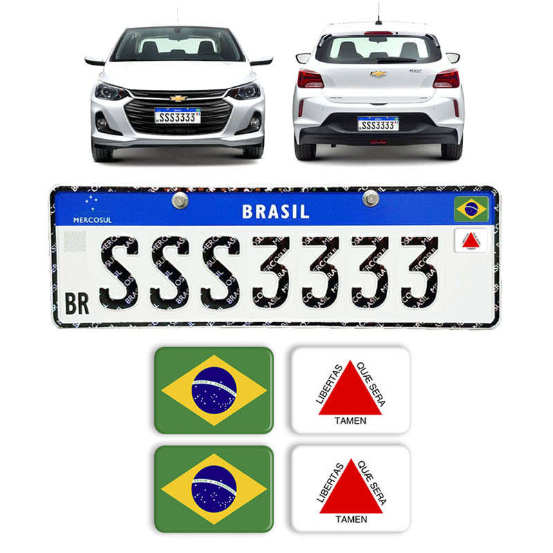 Adesivos Bandeira Brasil e Minas Gerais Placa Nova Carro Kit | Shopee ...