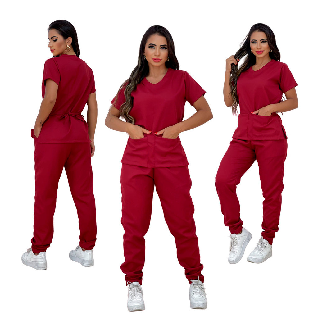 Pijama Cirúrgico Feminino Scrub Calça E Camisa - Hospital Clinica ...