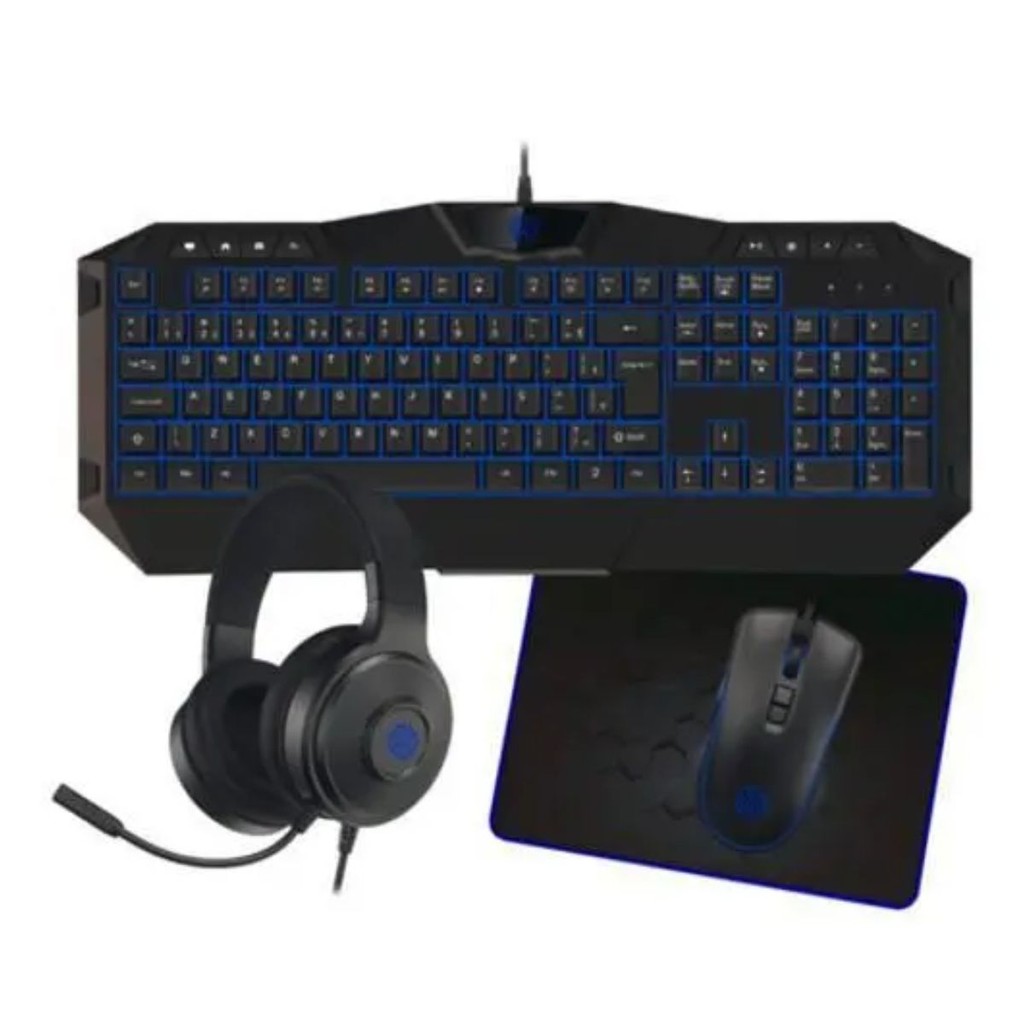 Kit Teclado Mouse Mouse Pad E Headset Azul 4 Em 1 Hoopson - LYS ...