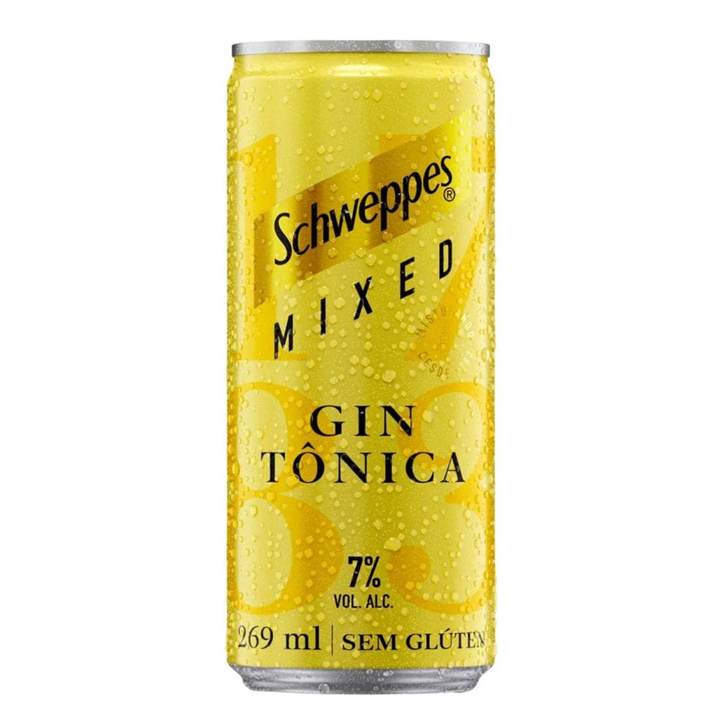 Schweppes Gin Tônica Mixed 269ml Lata Amarela Sem Glúten Drink Pronto ...