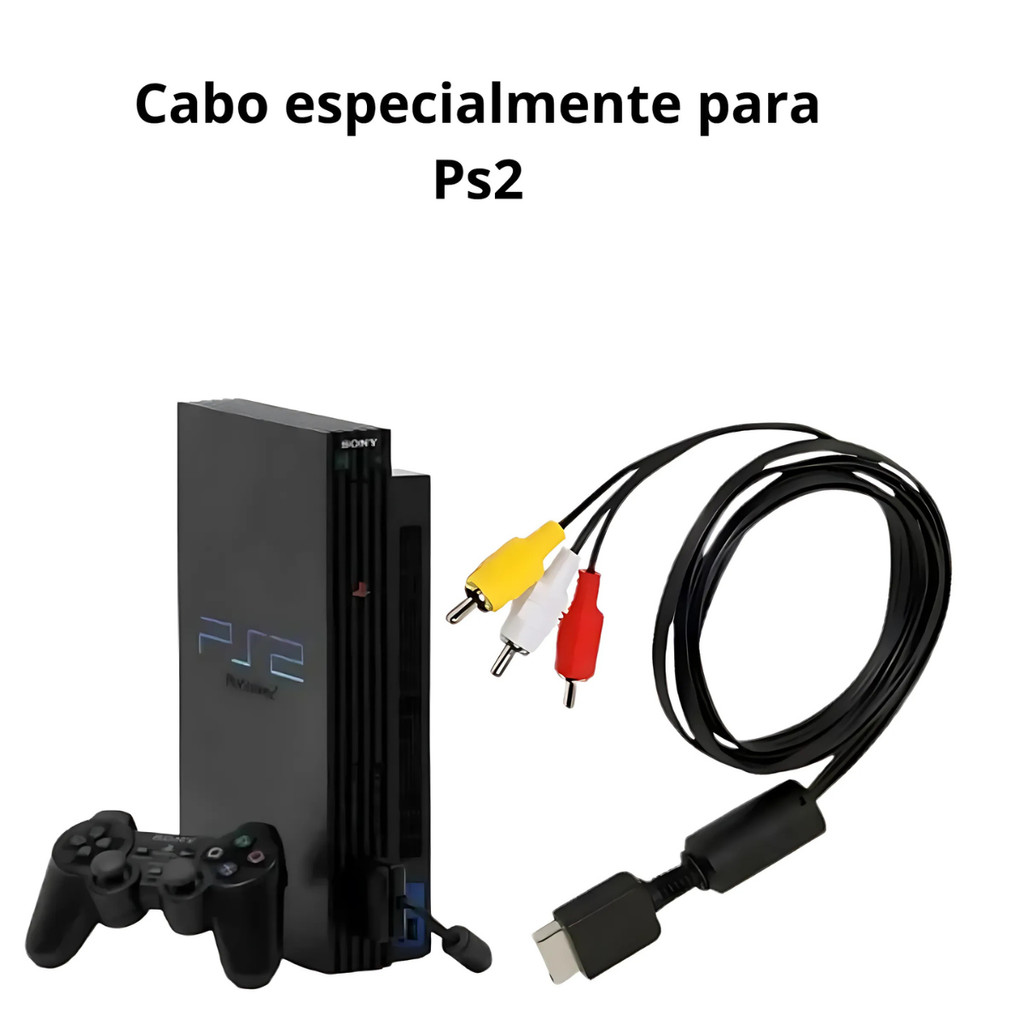 Cabo AV Componente PS2/PS3 1.5m 1080p Áudio e Vídeo RCA Compatível com ...