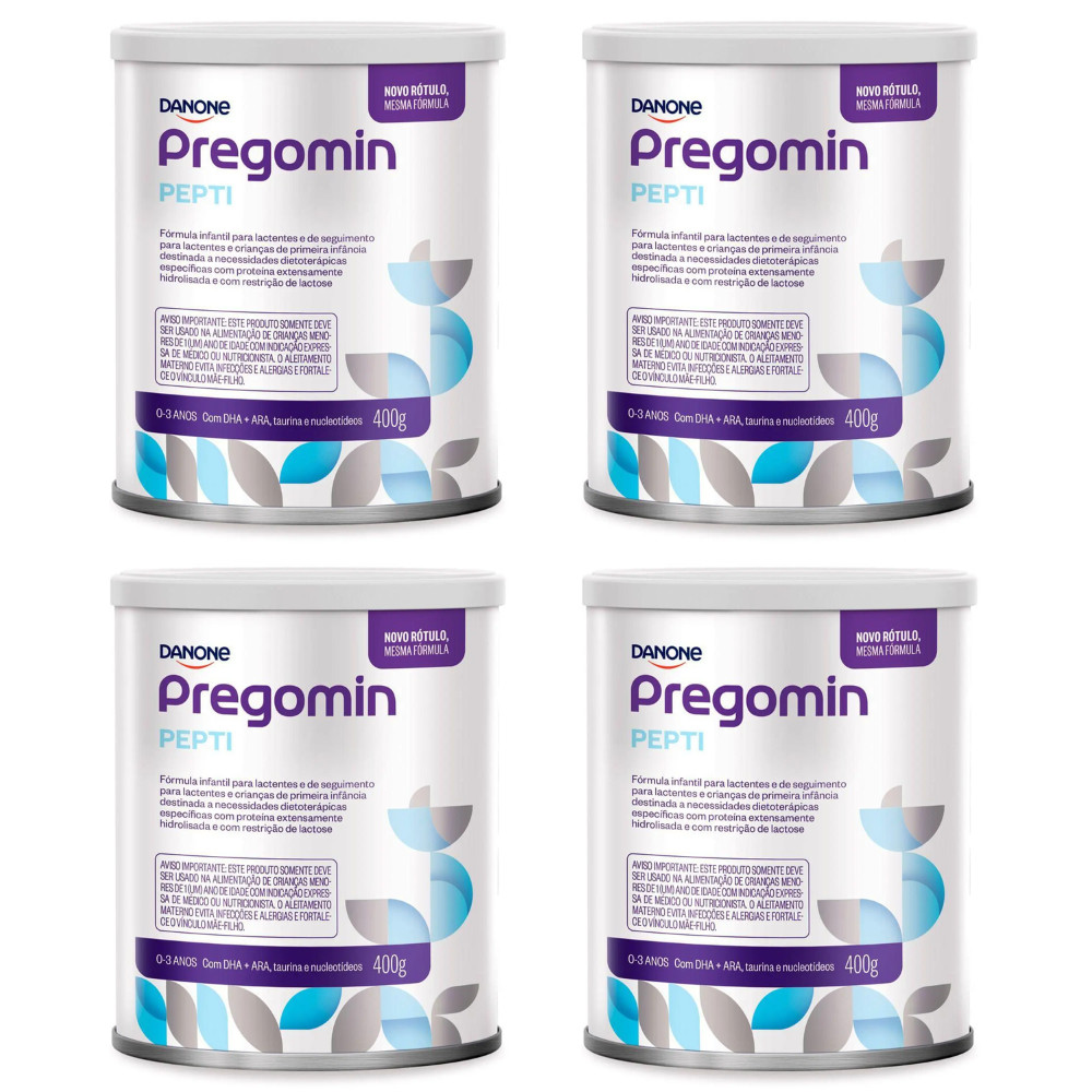 Kit C/ 4un Fórmula Infantil Pregomin Pepti 400g - 0 A 3 Anos | Shopee ...