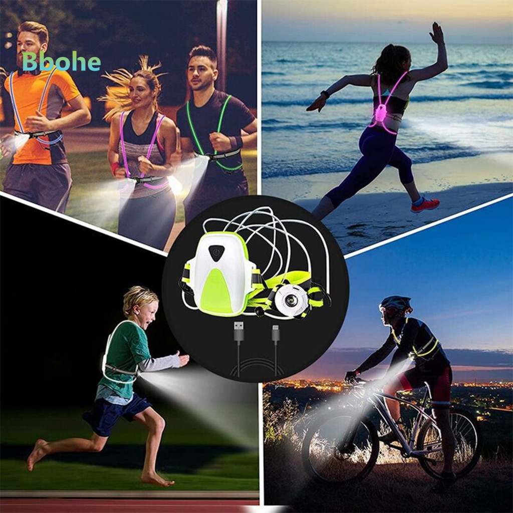 Running Vest Light Night Ultra-bright Usb Rechargeable Led Reflective ...