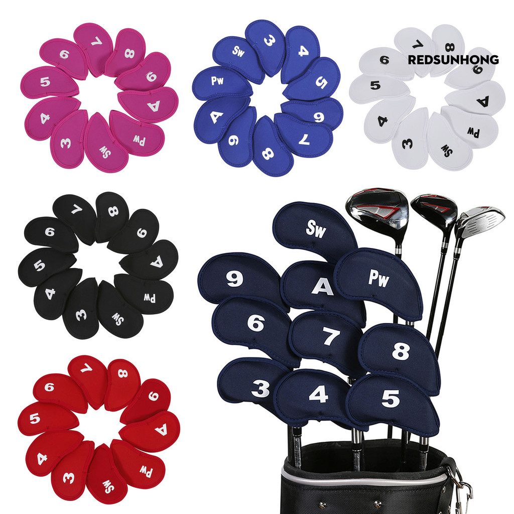 [Vermelhos] 10 Peças Capas Para Tacos De Golfe À Prova D'água Cabeça De ...