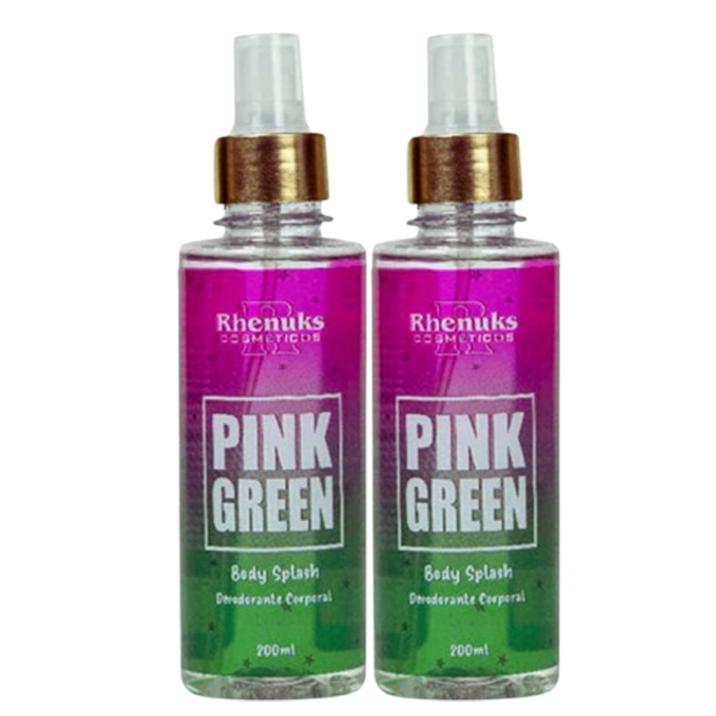 Kit 2x Body Splash Desodorante Corporal Pink Green 200ml Rhenuks ...