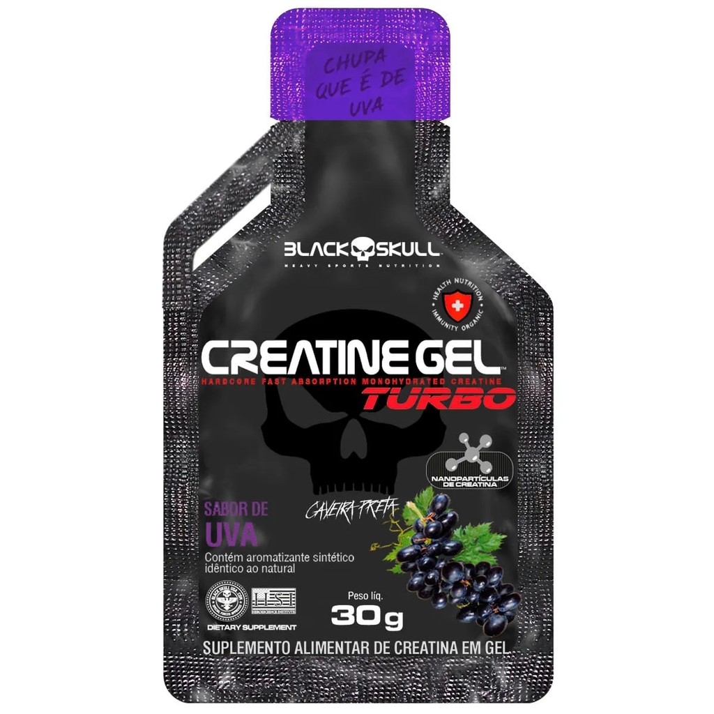 Creatine Monohidratada em Gel Turbo Sachê 30G - BLACK SKULL | Shopee Brasil