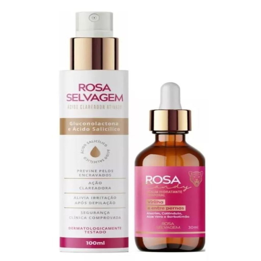 Kit Rosa Selvagem Ácido Clareador Ativado 100ml + Rosa Selvagem Candy ...