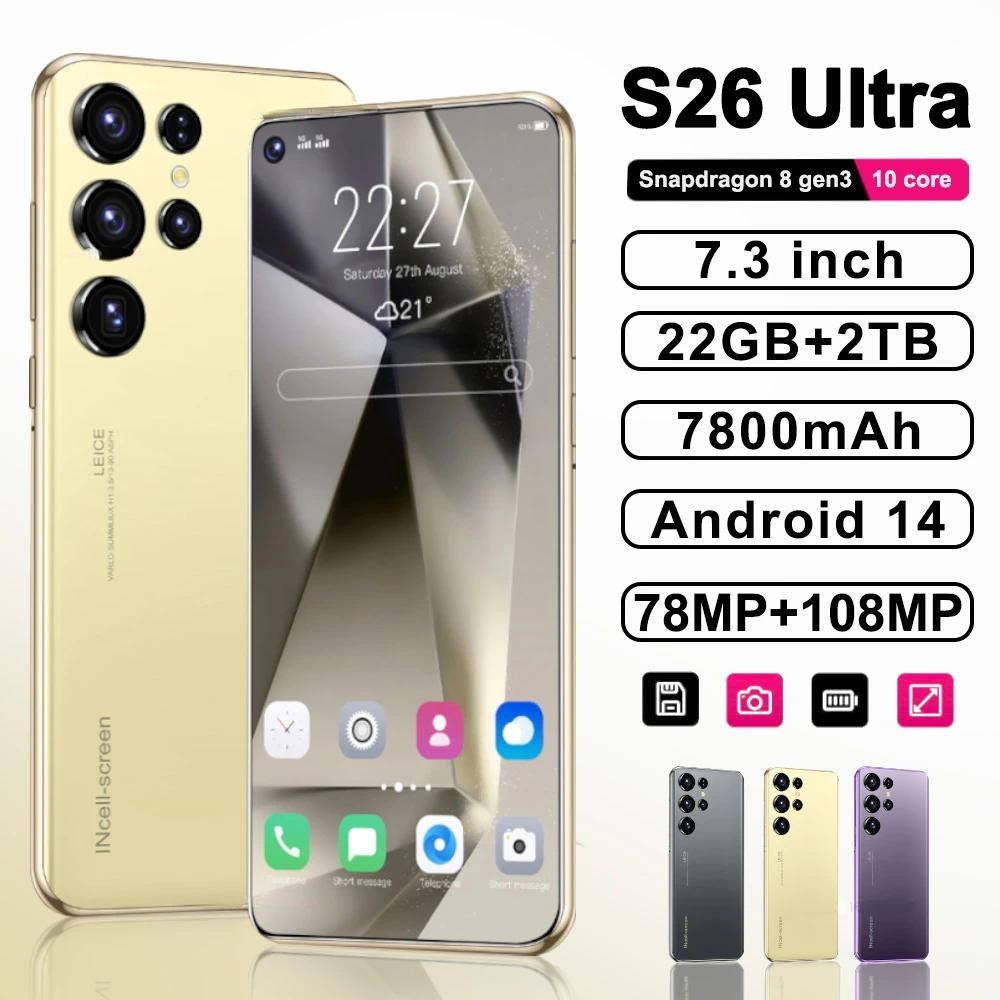 Original S26 Ultra Smartphone 5G 7.3 Polegada HD 1TB Telefone Móvel ...