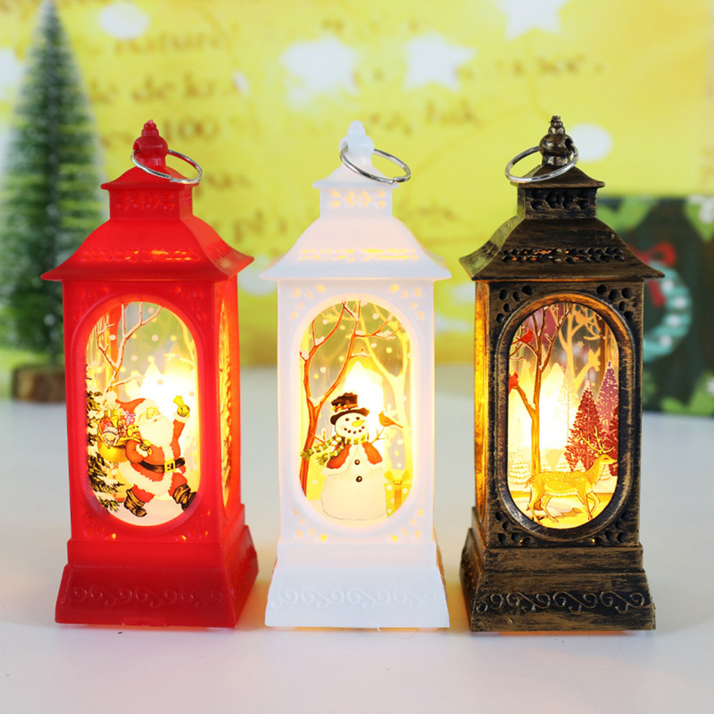 Lâmpada De Vento De Natal Papai Noel Boneco De Neve Luz Noturna ...