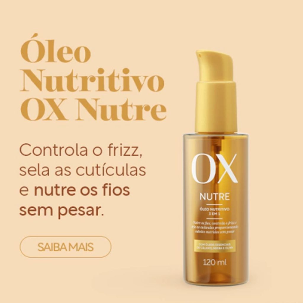 Kit Óleo Capilar Nutritivo OX Nutre 3 Em 1 120ml - 2 Unidades | Shopee ...