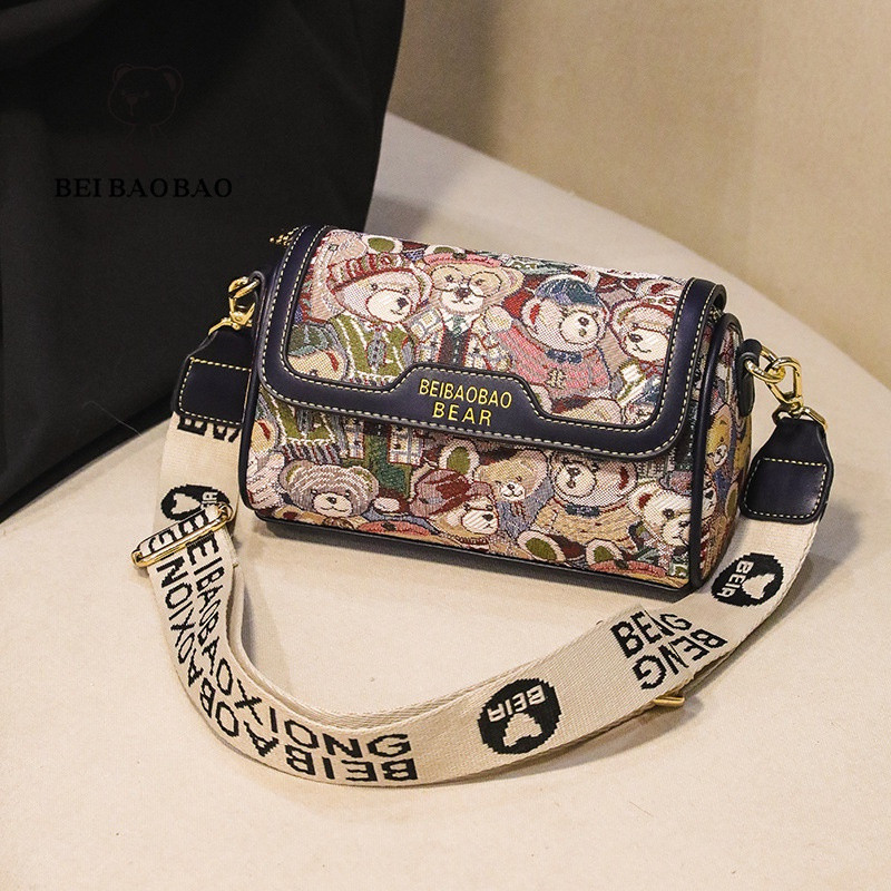 Beibao Baobao Nicho original Bolsa De Urso De Desenho Animado Ombro ...