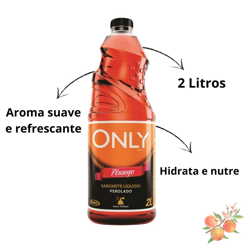 Sabonete Liquido Pessego 2L Fragrancia Delicada Para as Mãos Corpo ...