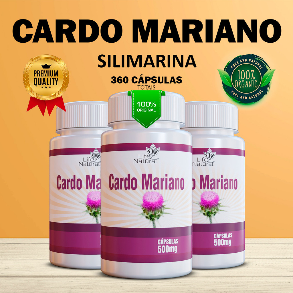Suplemento natural para o fígado Silimarina / Cardo Mariano Cápsulas ...