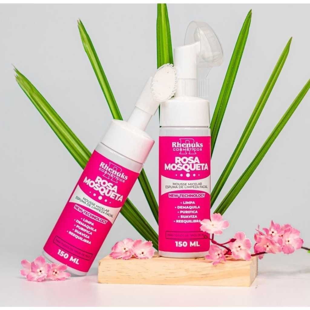 Kit 2 Mousse Micelar Espuma De Limpeza Facial Rosa Mosqueta 150ml ...