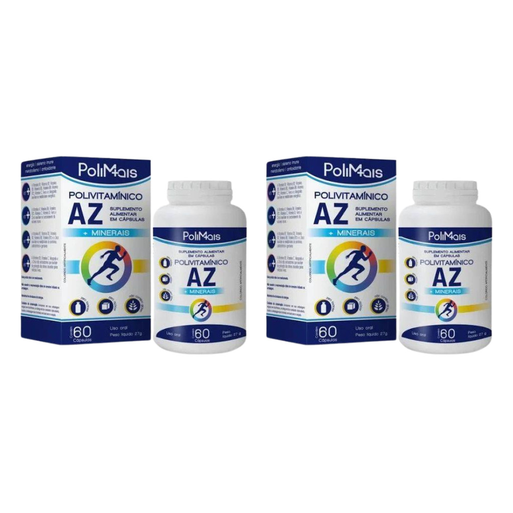 Kit 2 Polimais A-Z Total 60 Cápsulas Polivitamínico | Shopee Brasil