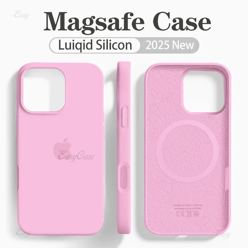 Original Magsafe Magnético Líquido Silicone Caso Macio Para Apple iPhone 16 15 13 12 14 Pro Max ...