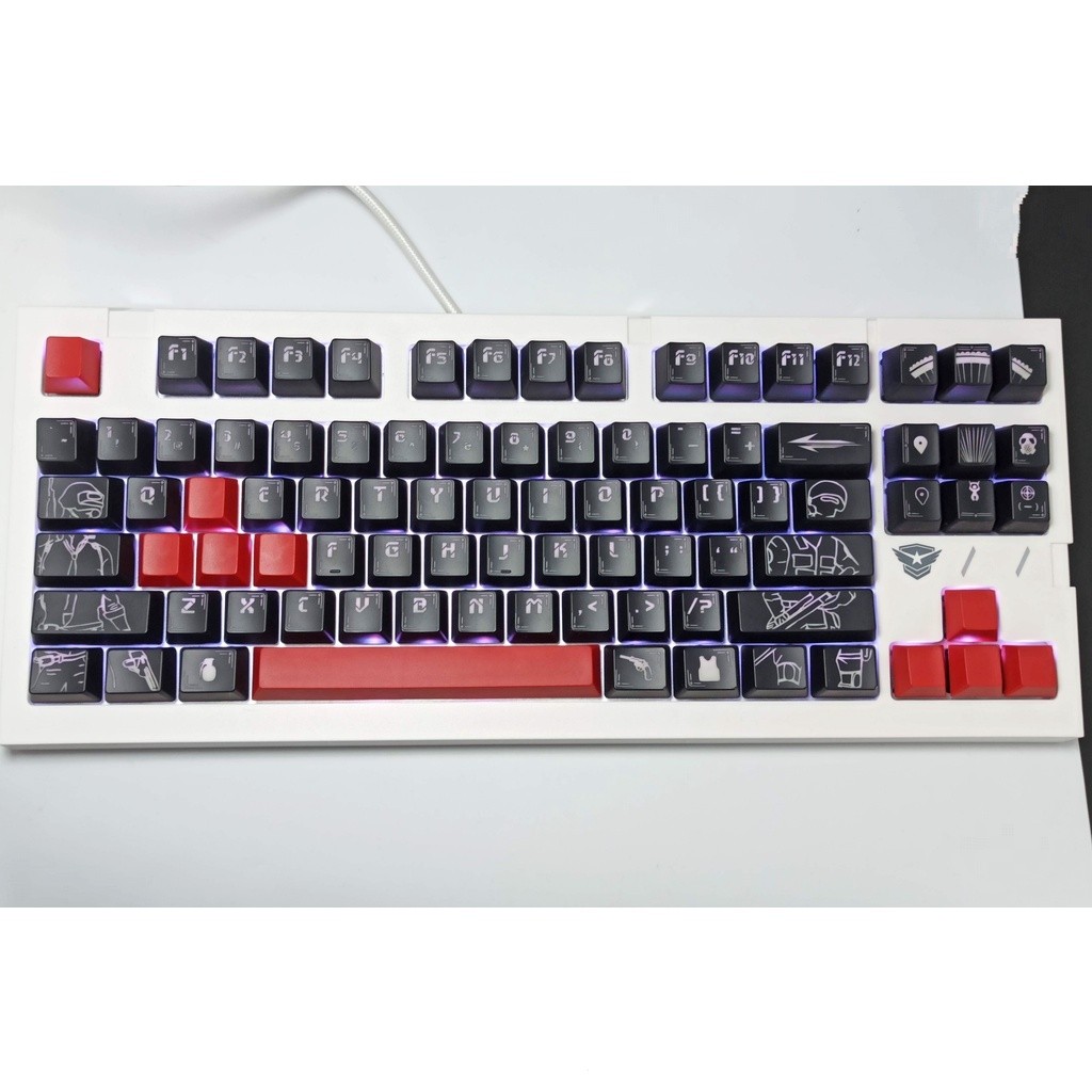 10pcs PBT Red Keycap esc Direction Key WASD Space 6.25 Ungravado ...