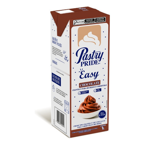Chantilly Pastry Pride Easy Chocolate Uht 1L | Shopee Brasil