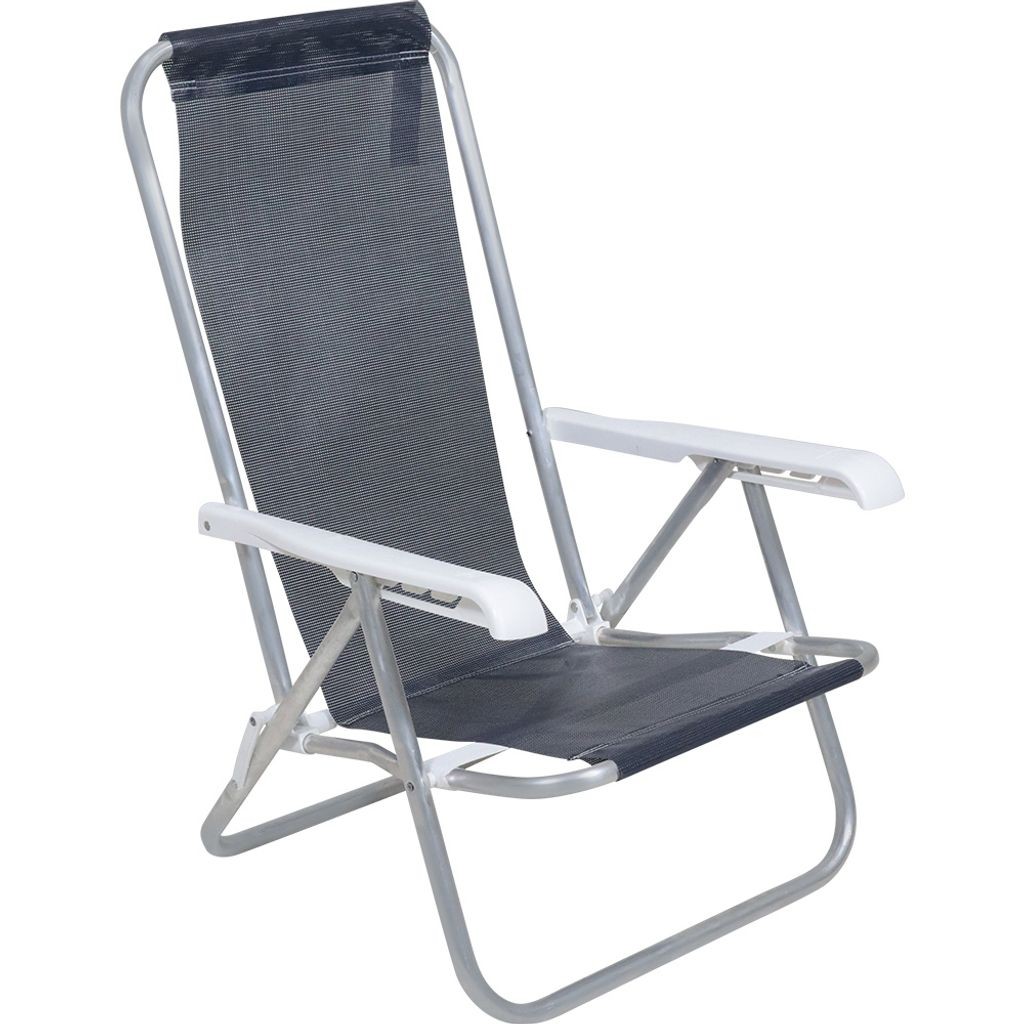 Cadeira Lazy Reclinável 4 Posições em Alumínio Azul Marinho Bel ...