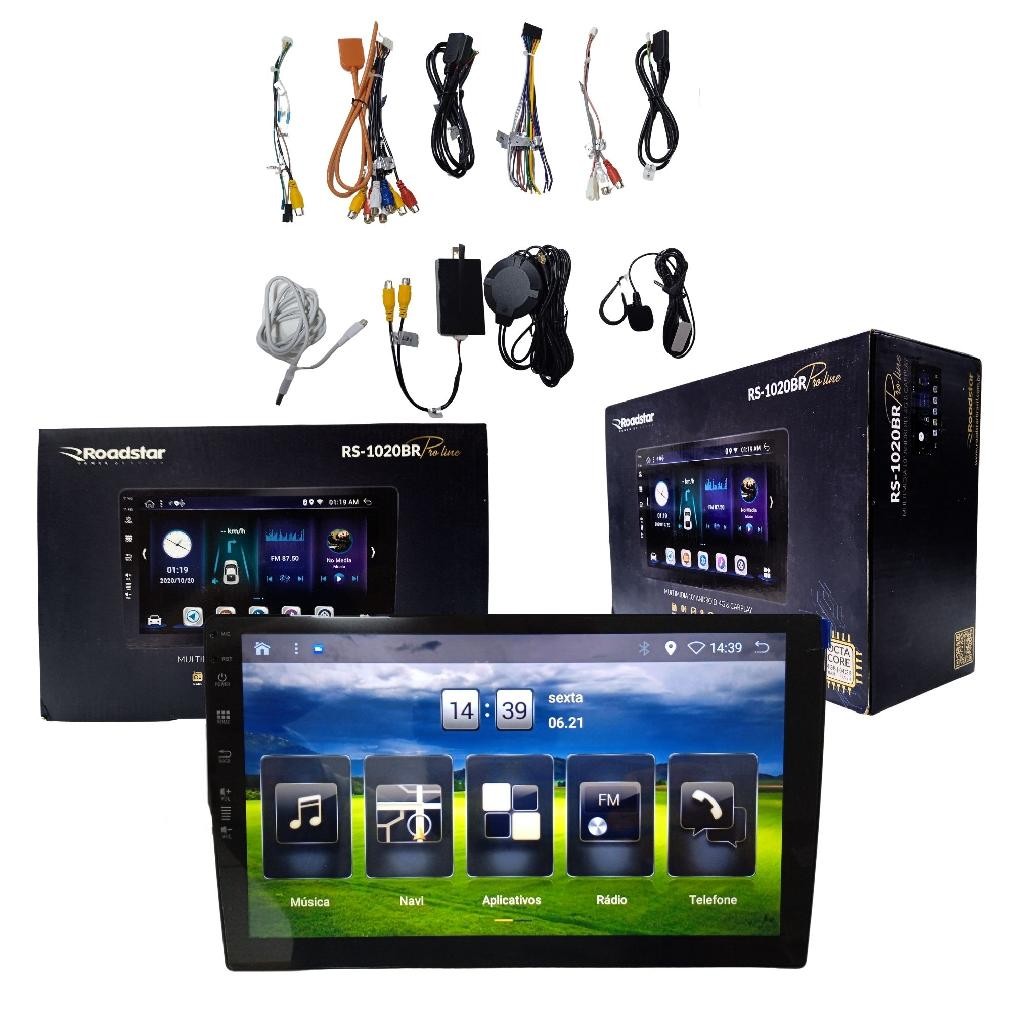 Central Multimídia 10 Polegadas Gps Wifi Bluetooth OctaCore 4GB RAM 64GB Memória Android 14 ...