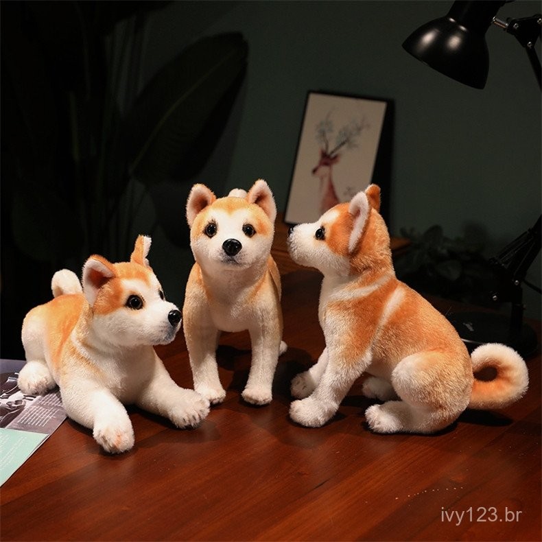 Brinquedo de Pelúcia Cachorro Akita Boneca Filhote Coisas Macias Animal ...
