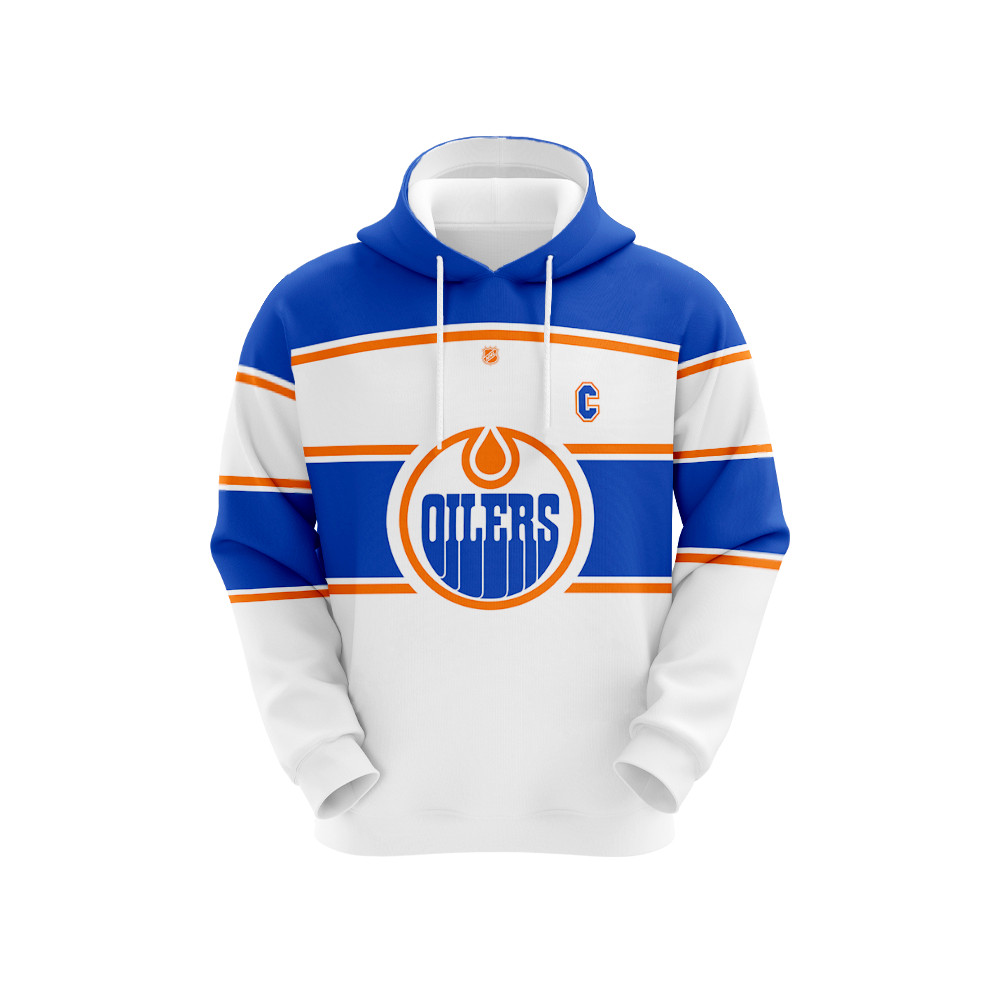 Moletom Infantil Edmond Oilers Hockey Branco e Azul Masculino e ...